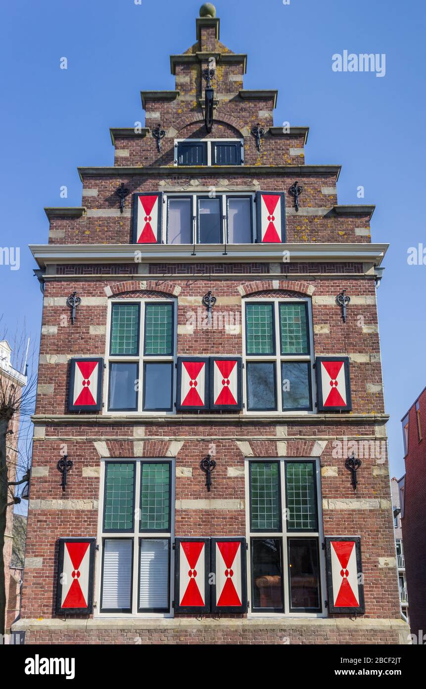 Step gable on a historic house in the center of Meppel, Netherlands ...