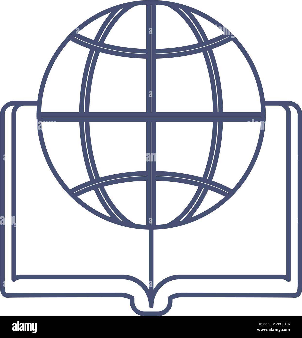 open book with symbol global education , line style icon vector ...