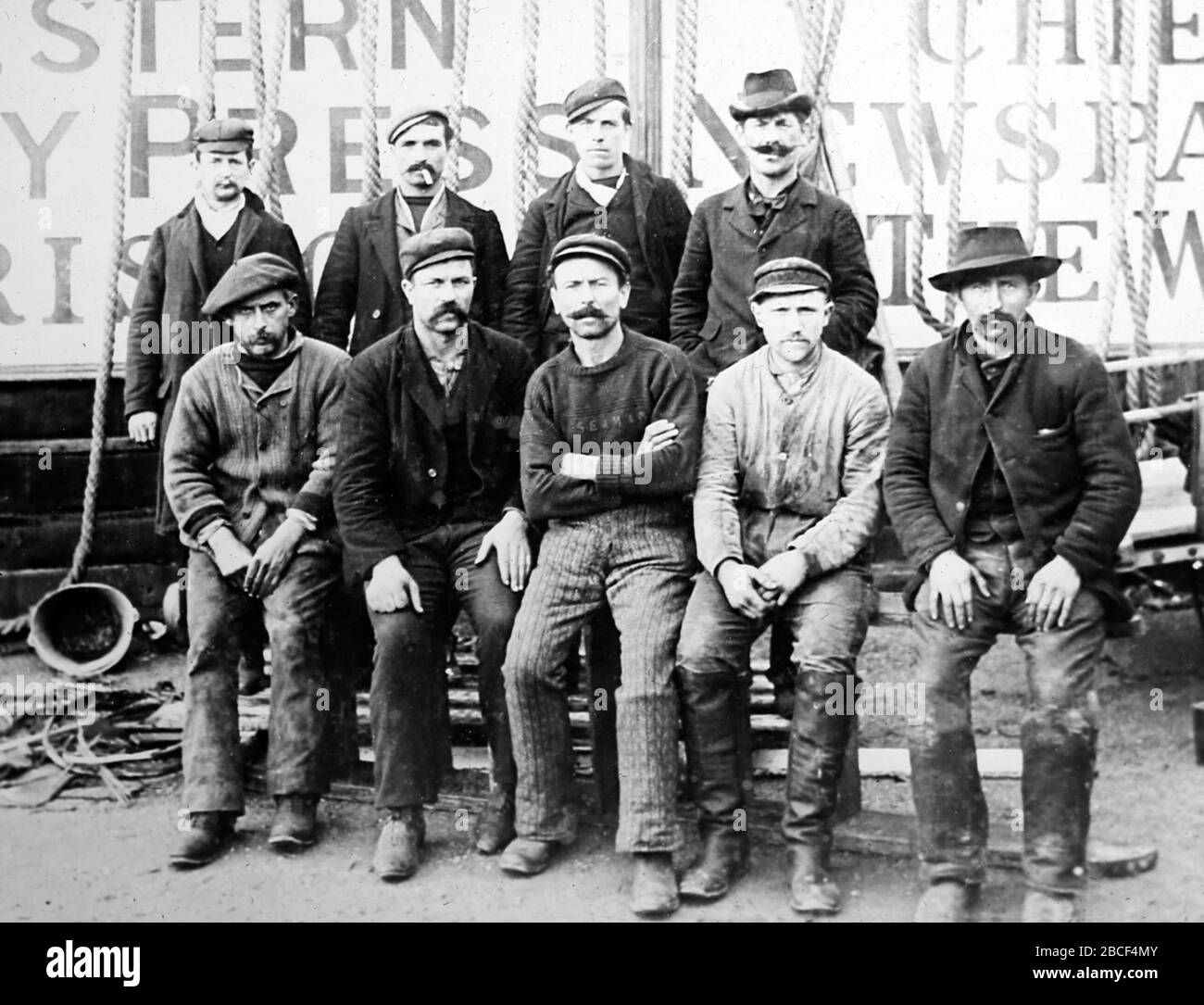 Men rescued by the Newquay Lifeboat, Victorian period Stock Photo - Alamy