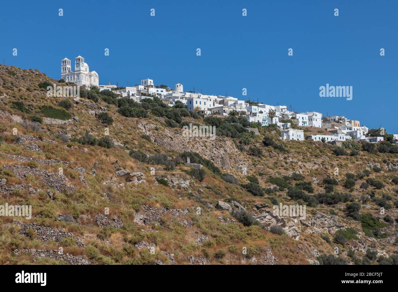 Church and buildings in Trypiti village, Milos, Greece Stock Photo - Alamy