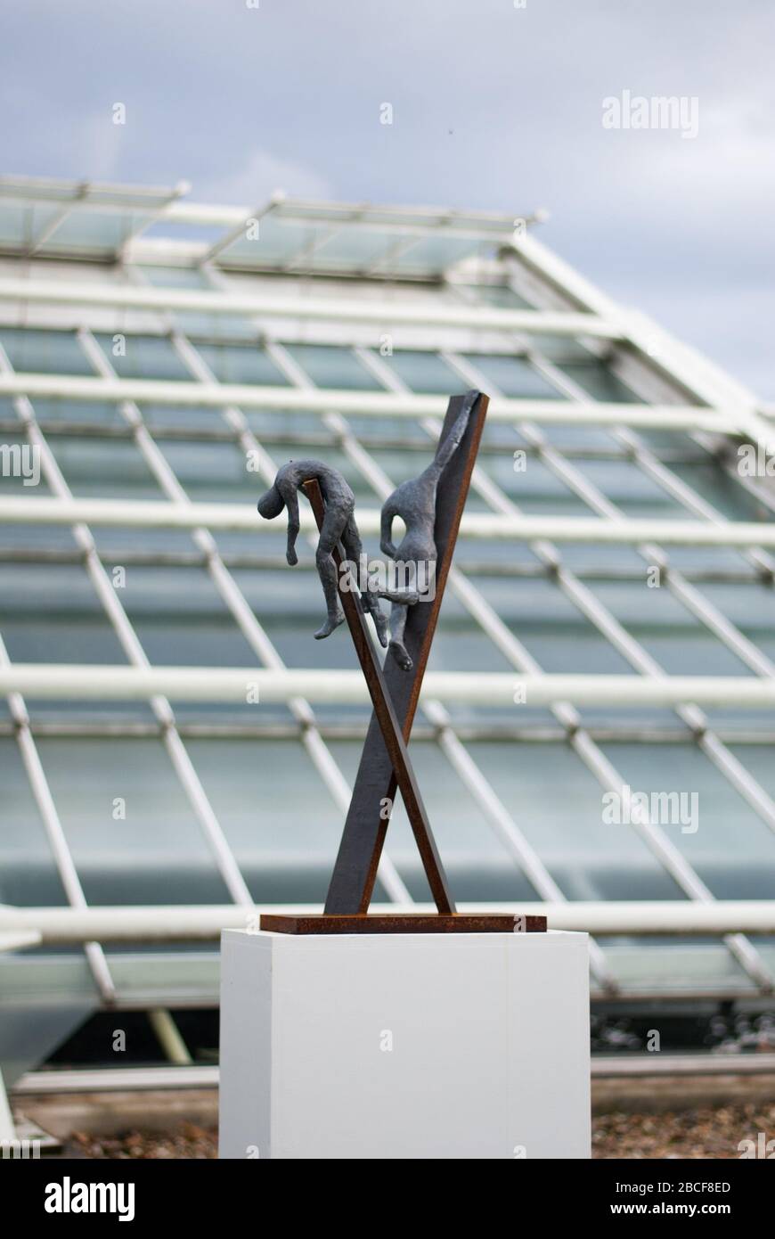 Climb 2 Sculpture by Simon Jago Frame Corrten Wax Sculpt at Kew Royal ...