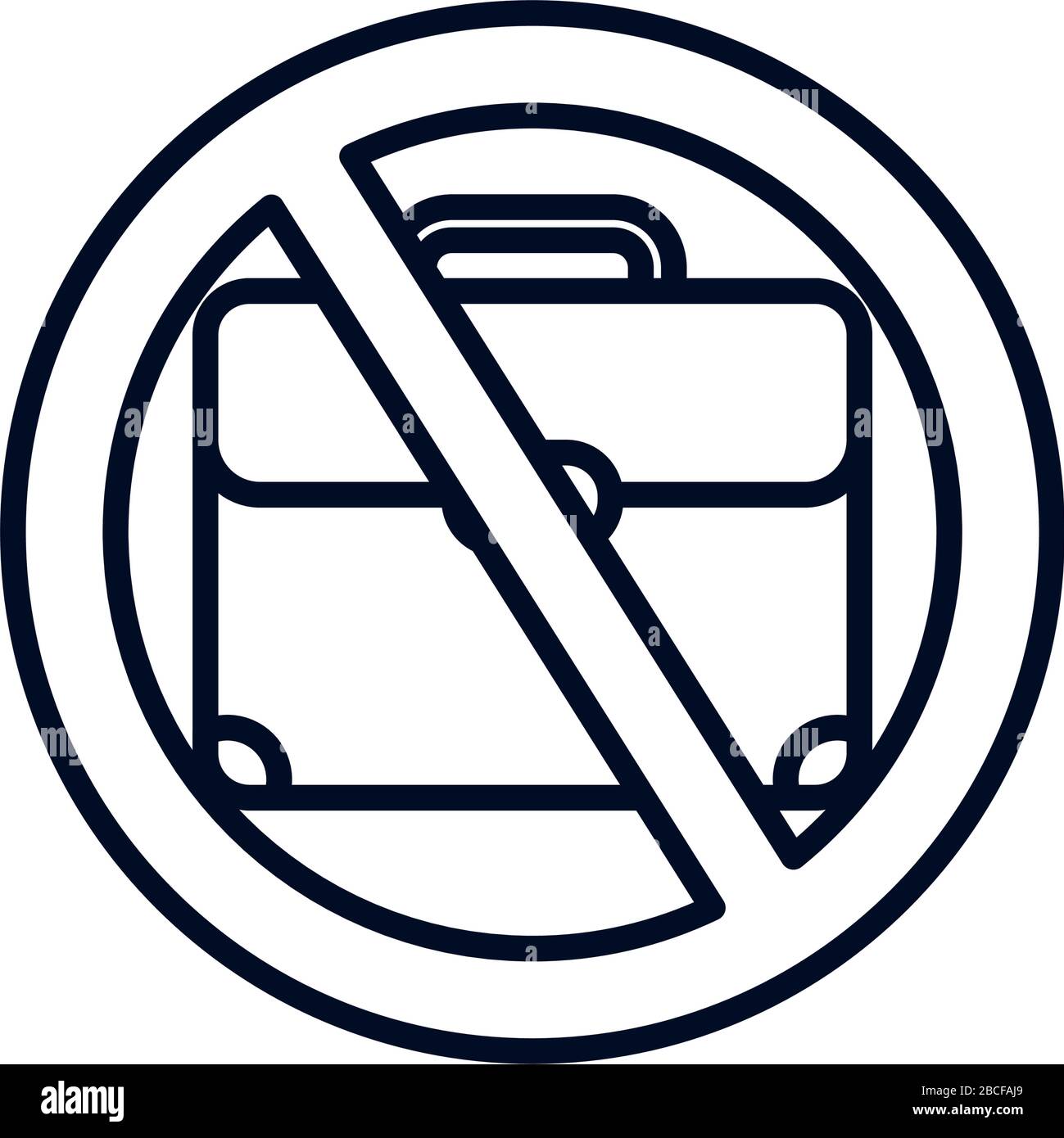 stop covid19 concept, forbidden to work symbol icon over white ...