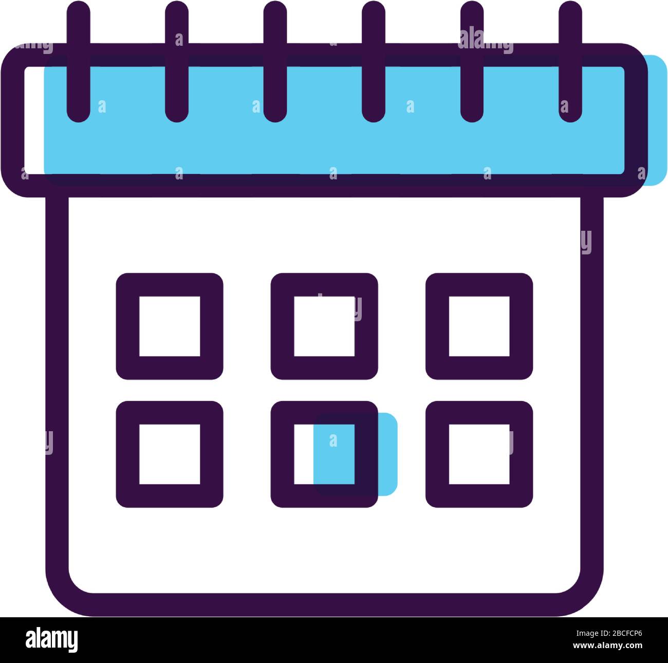 calendar planner icon over white background, line color style, vector ...