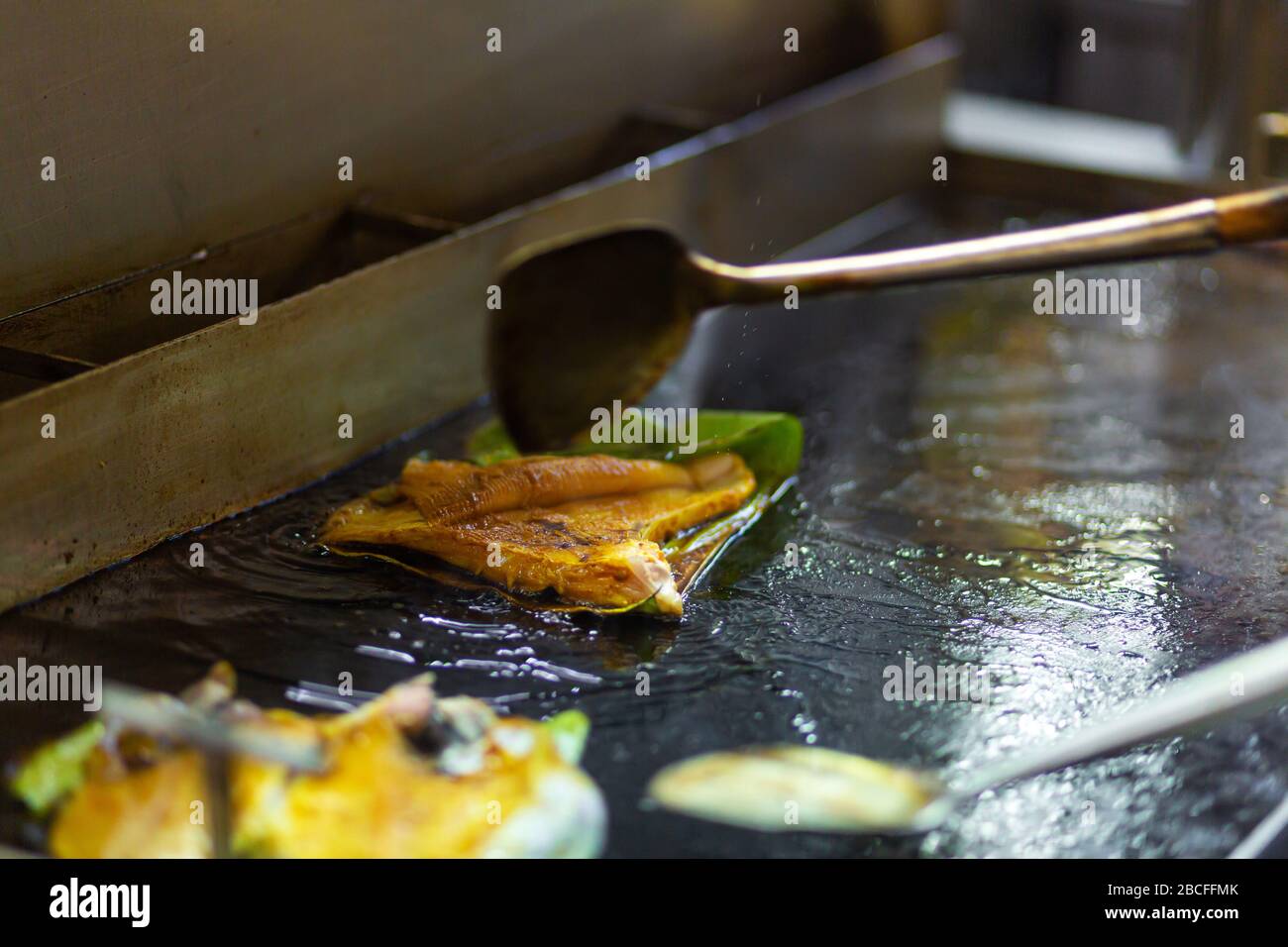 Asian street food. Pancake on a sheet Stock Photo - Alamy