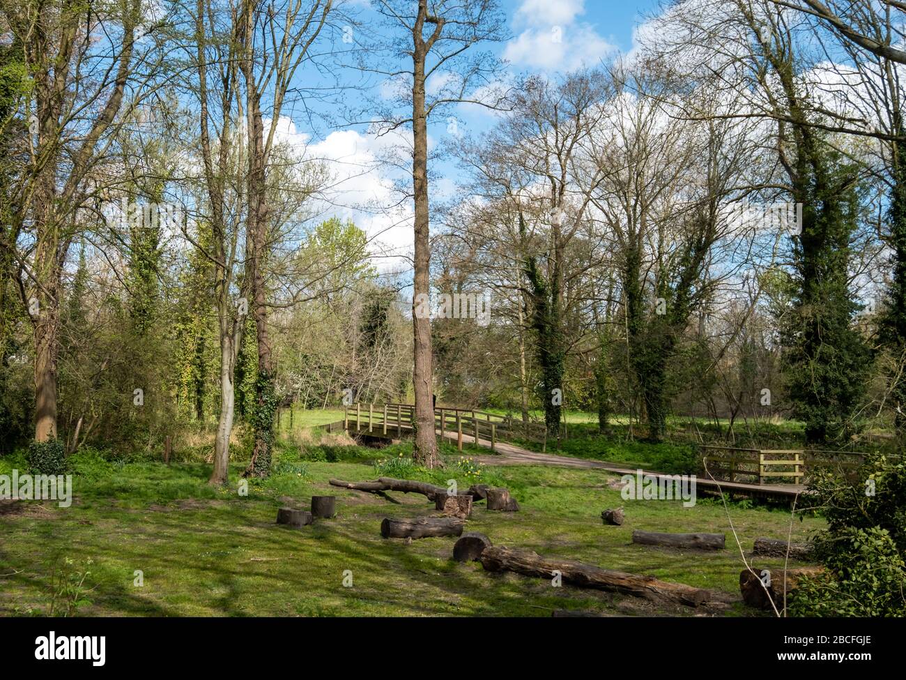 Eastcote House Gardens next to the River Pinn on the Celadine Way, in ...