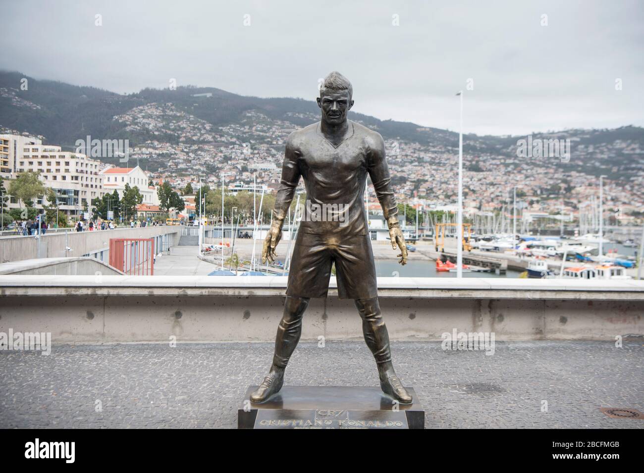 a statue of soccer player Cristiano Ronaldo of Portugal at the CR7 ...