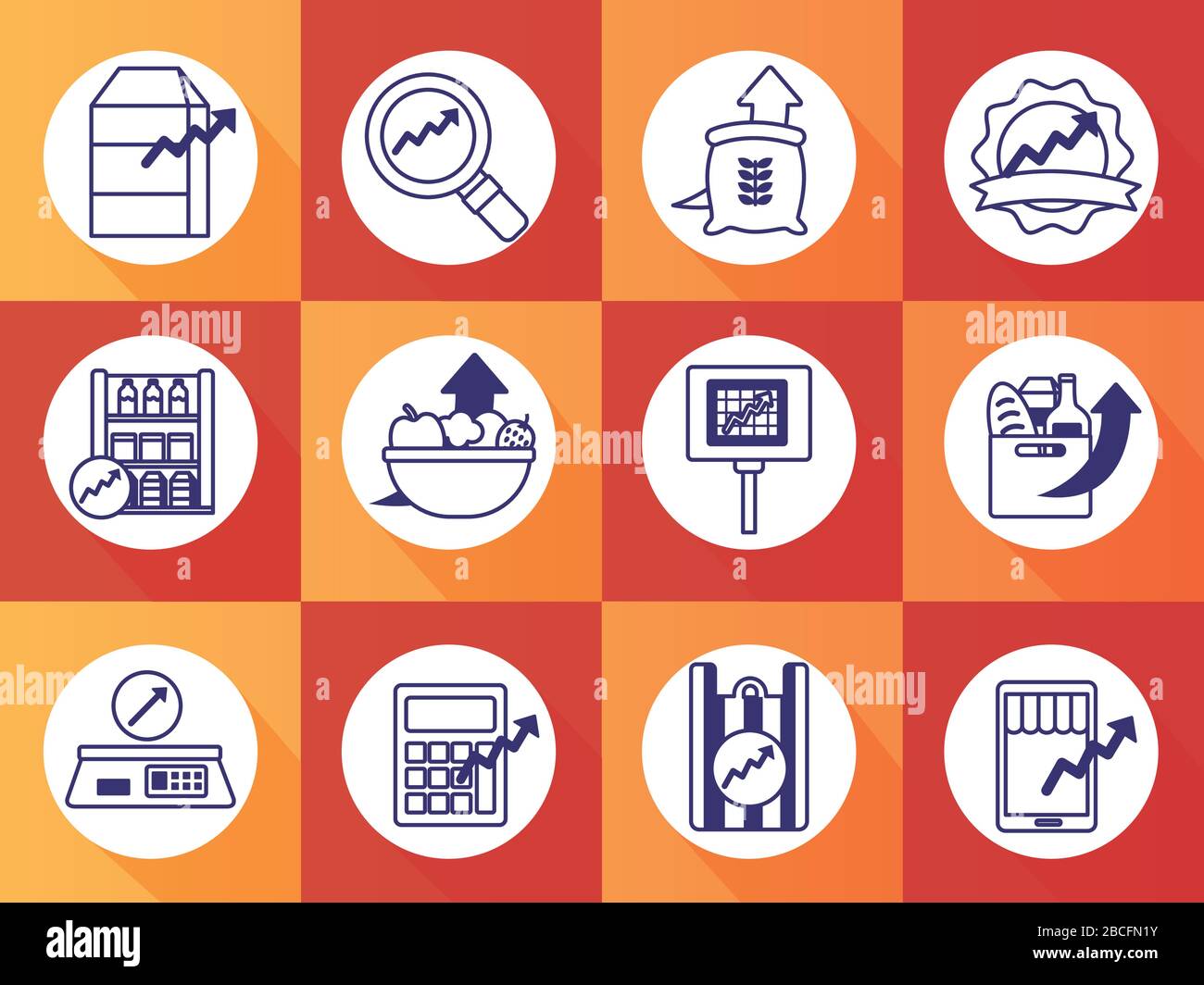 bundle of price hike set icons Stock Vector Image & Art - Alamy