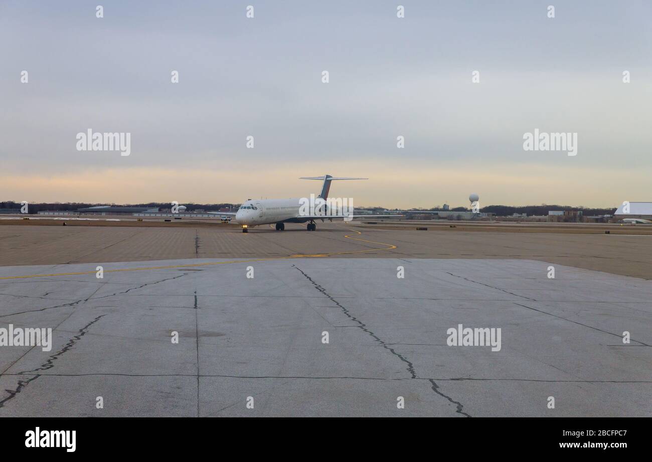 Airplane on the runway at the airport on plane in airport before flight ...