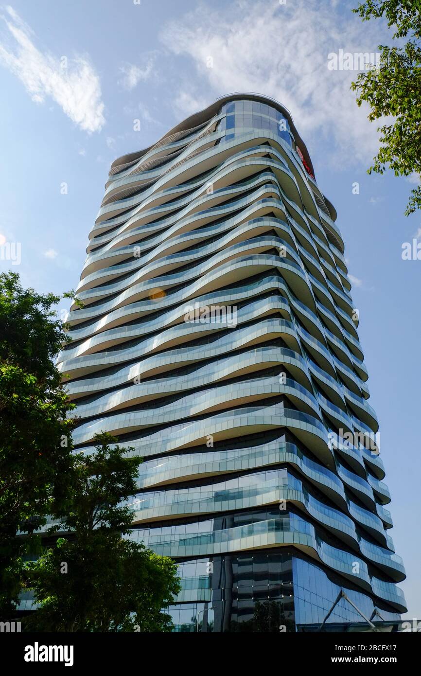 wave floor office building facade at bangkok thailand Stock Photo - Alamy