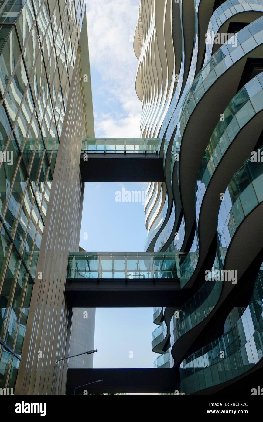 wave floor office building facade at bangkok thailand Stock Photo - Alamy