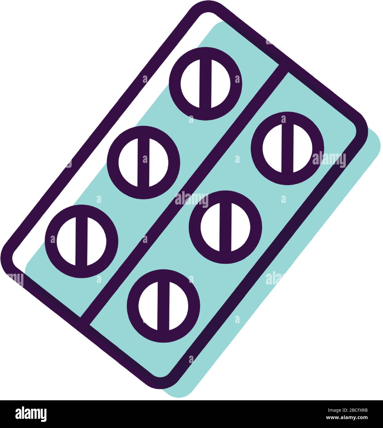 healthcare concept, medication blister icon over white background, line ...