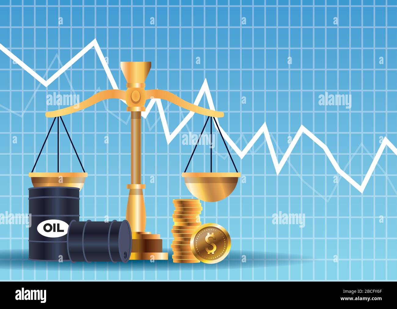 oil price market with barrels and balance Stock Vector Image & Art - Alamy