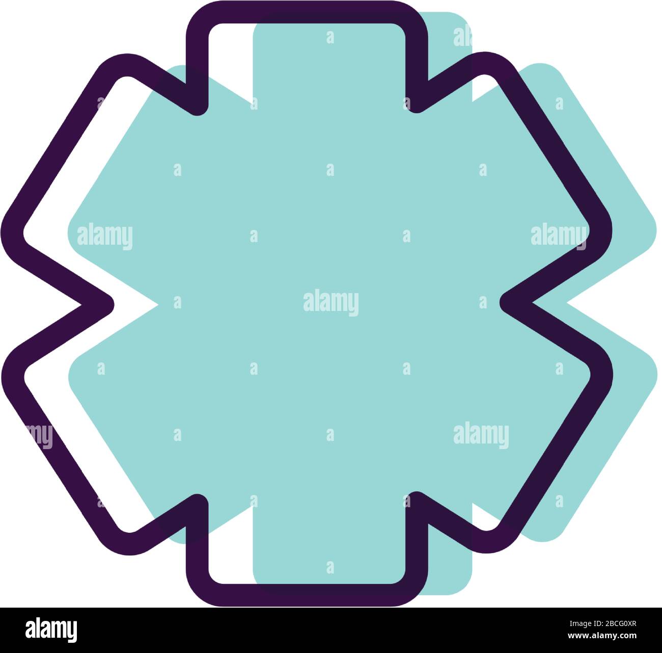 healthcare concept, emergency star icon over white background, line ...