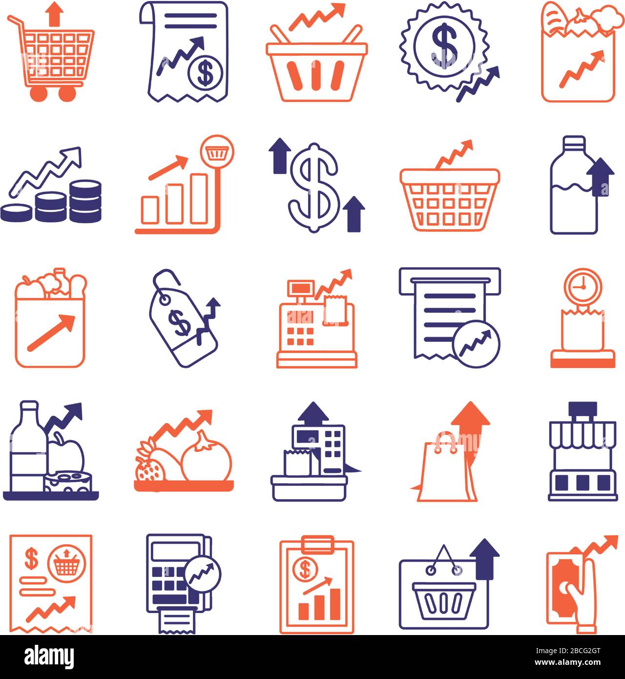 bundle of price hike set icons Stock Vector Image & Art - Alamy