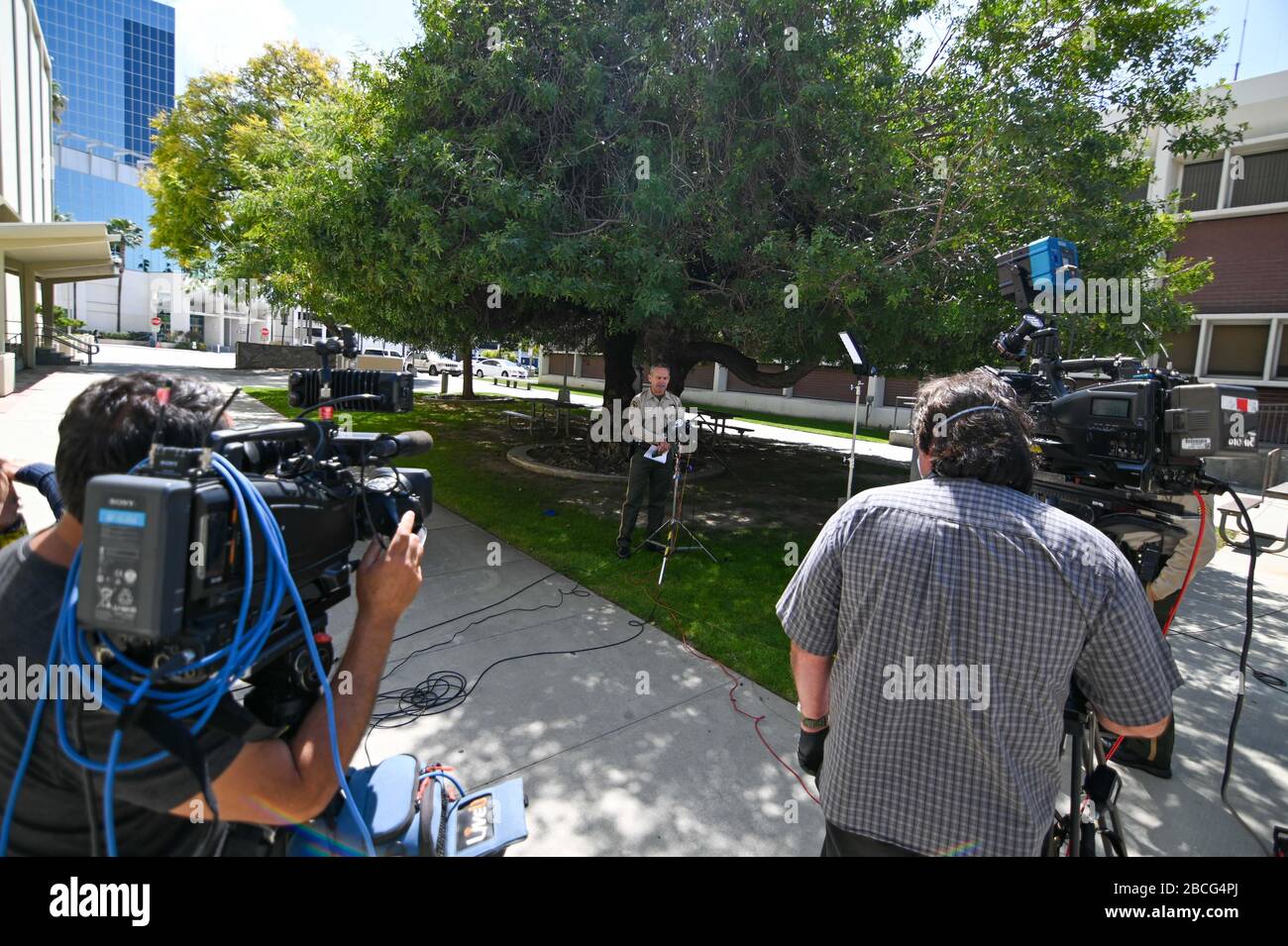 Riverside, California, USA. 3rd Apr 2020. Riverside County Sheriff Chad ...