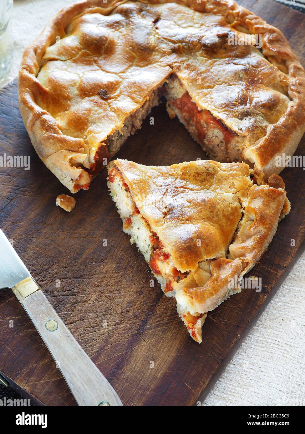 Panata Siciliana, traditional sicilian savoury cake stuffed with ...