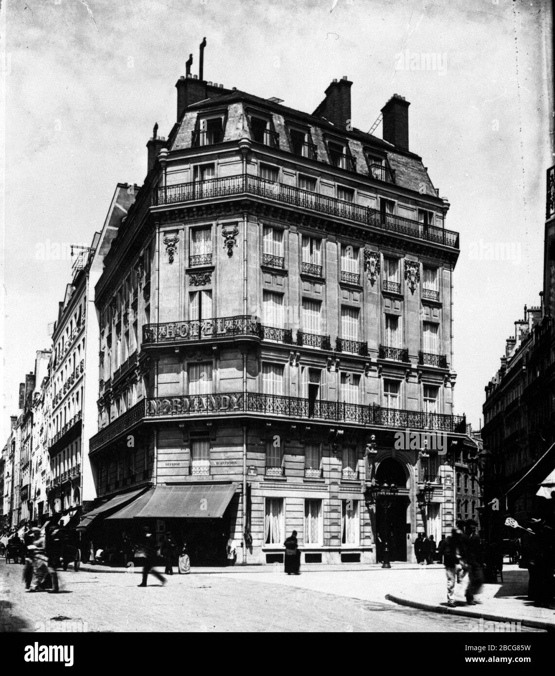 Exterior view of the Normandy Hotel, Paris, France, 1895 Stock Photo ...