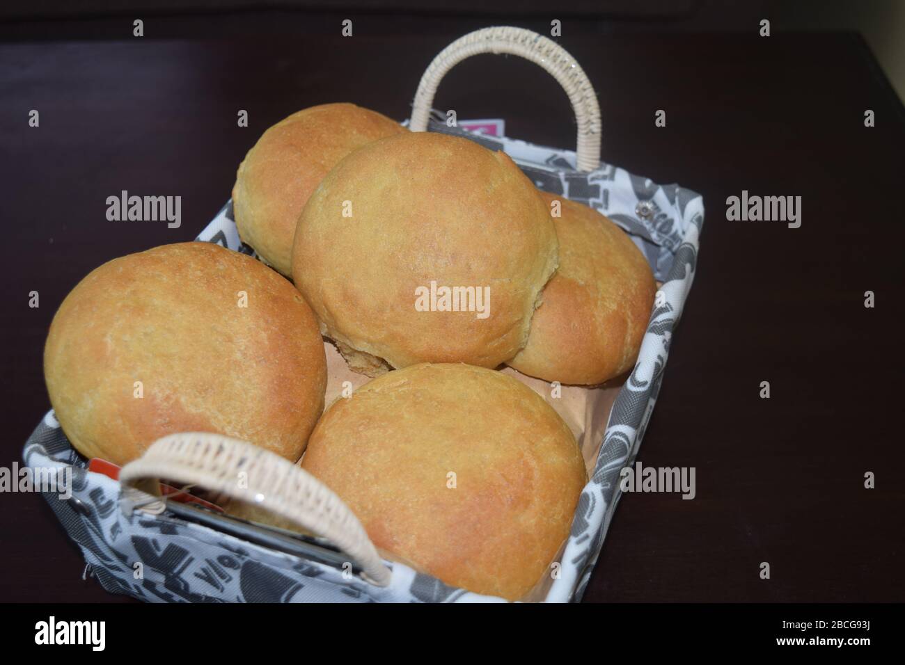 Homemade whole wheat Buns with space to add text Stock Photo - Alamy