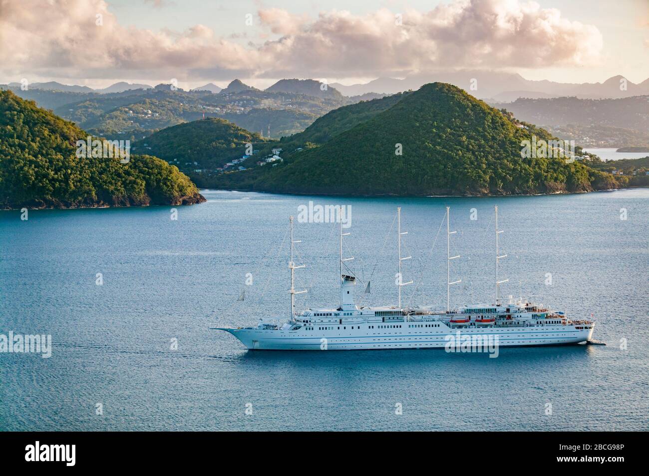 Yachts anchoring in famous Rodney Bay, Caribbean Island of Saint Lucia ...