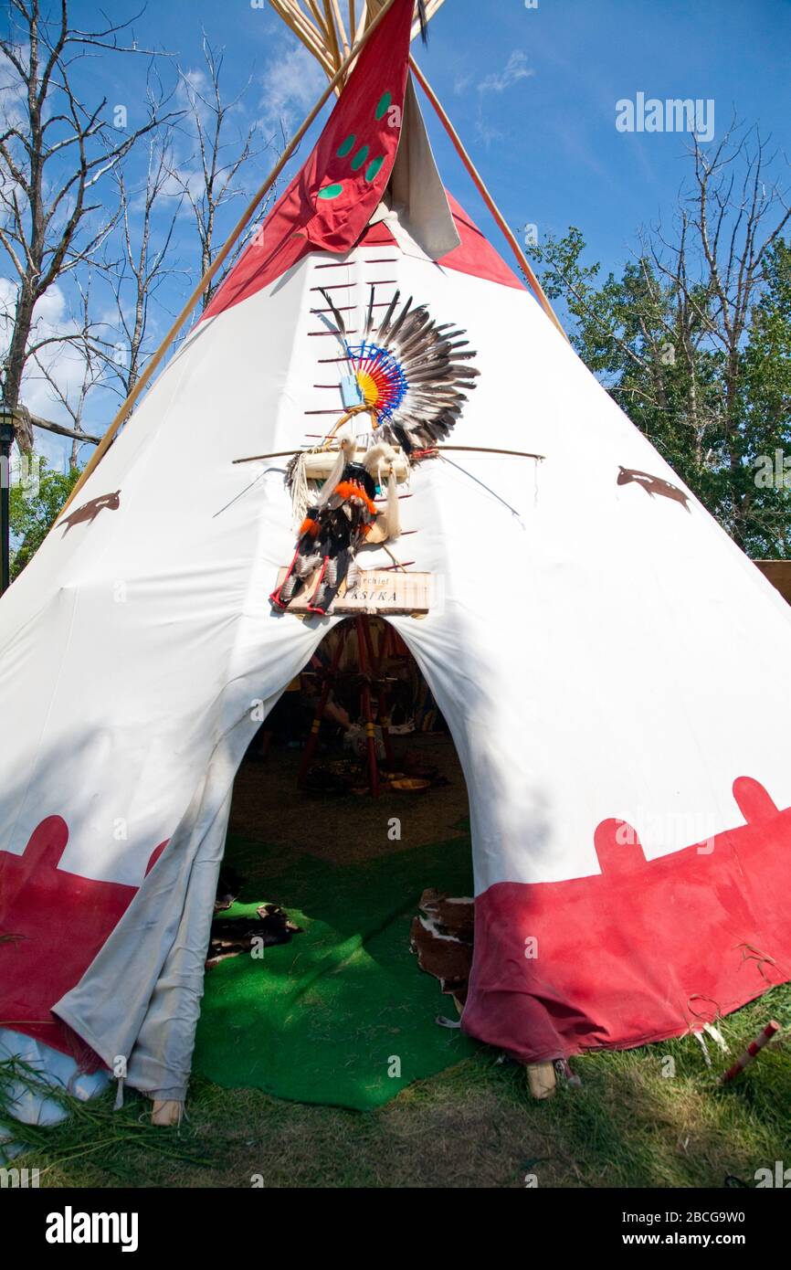 Traditional Tipis at North American Plaims Native Indian in traditional ...