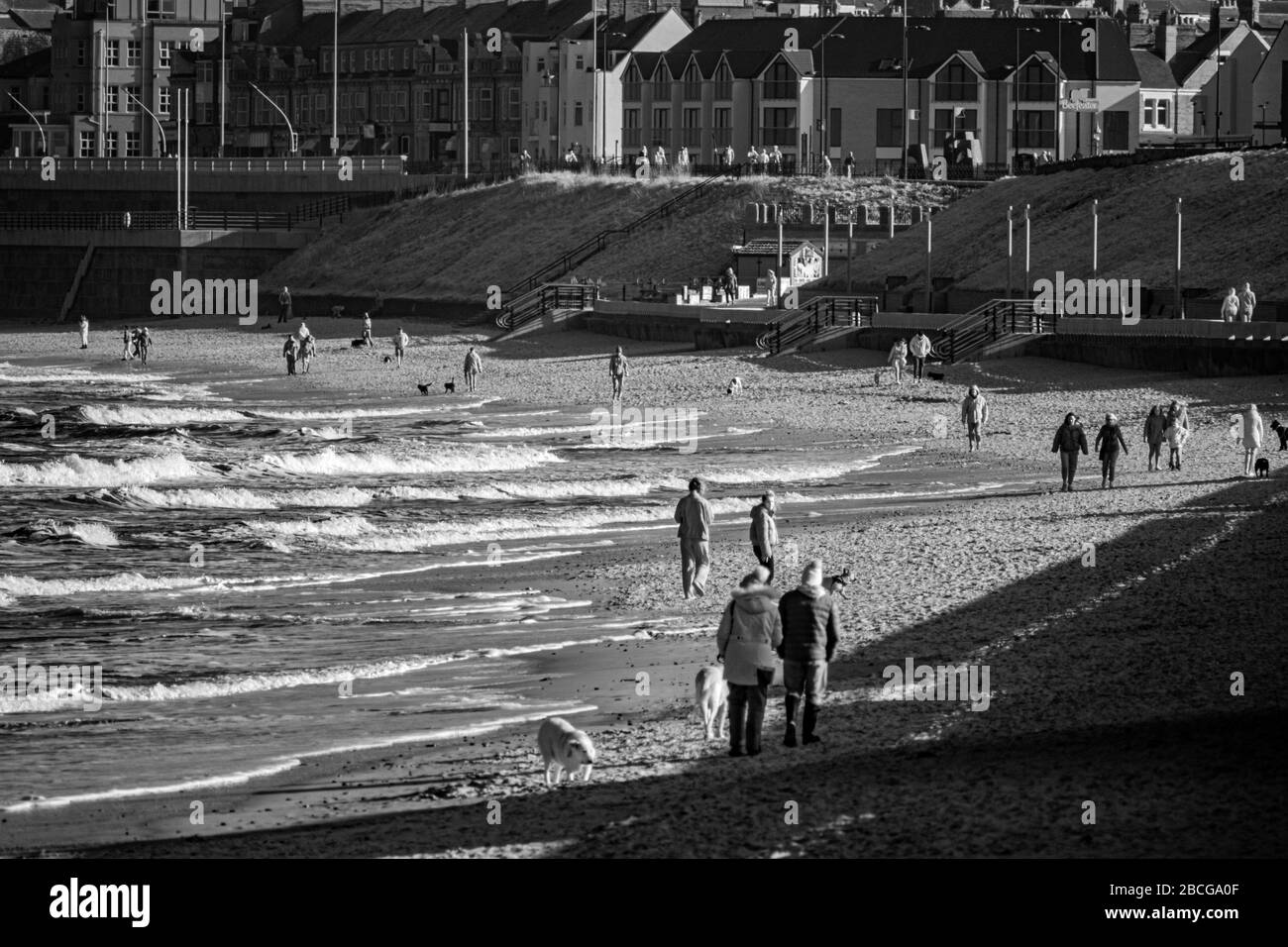Coastal walk in infra red greyscale Stock Photo - Alamy
