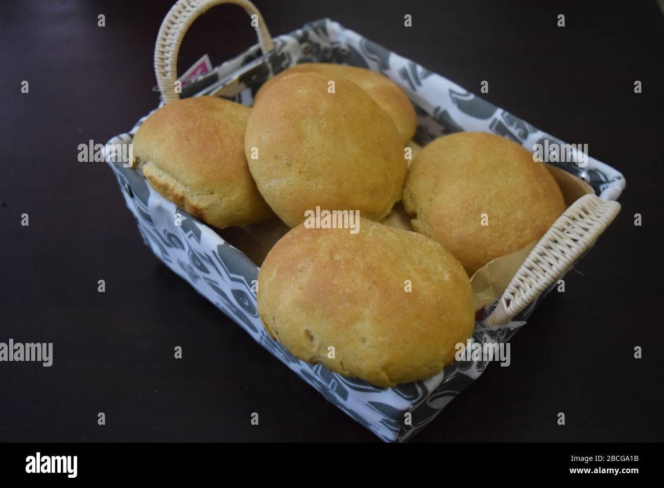 Homemade whole wheat Buns with space to add text Stock Photo - Alamy