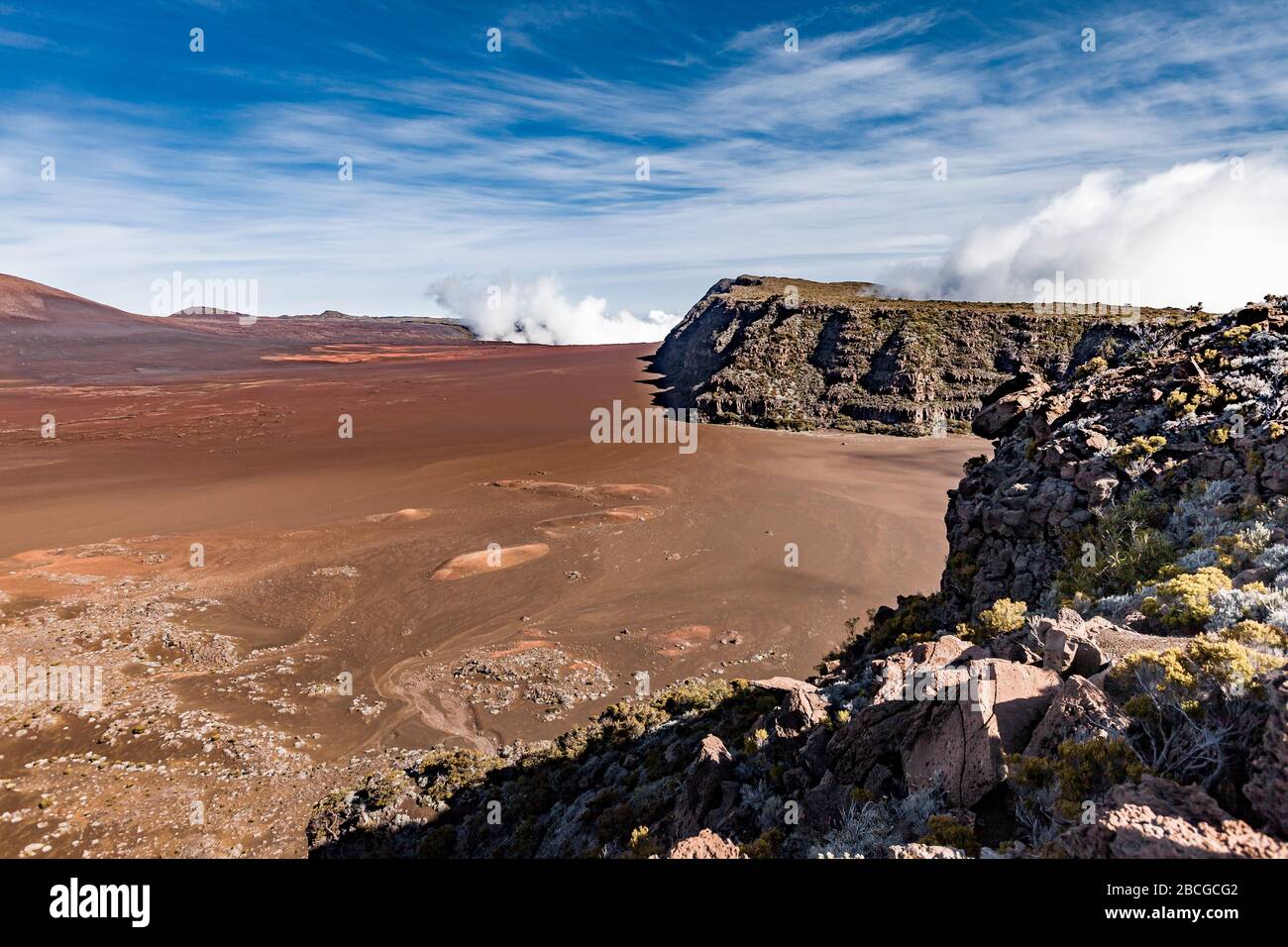Piton de la Fournaise, very active volcano on the French Island La ...