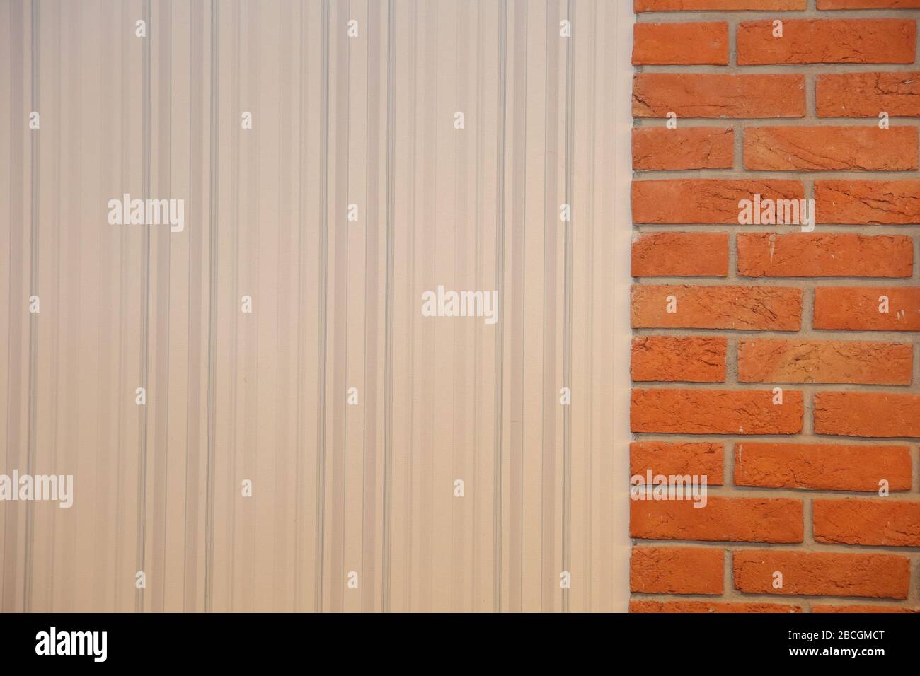 A carefully walled red brick cement mortar Stock Photo - Alamy