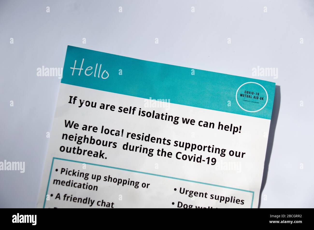 Coronavirus / covid-19 community help poster Stock Photo - Alamy