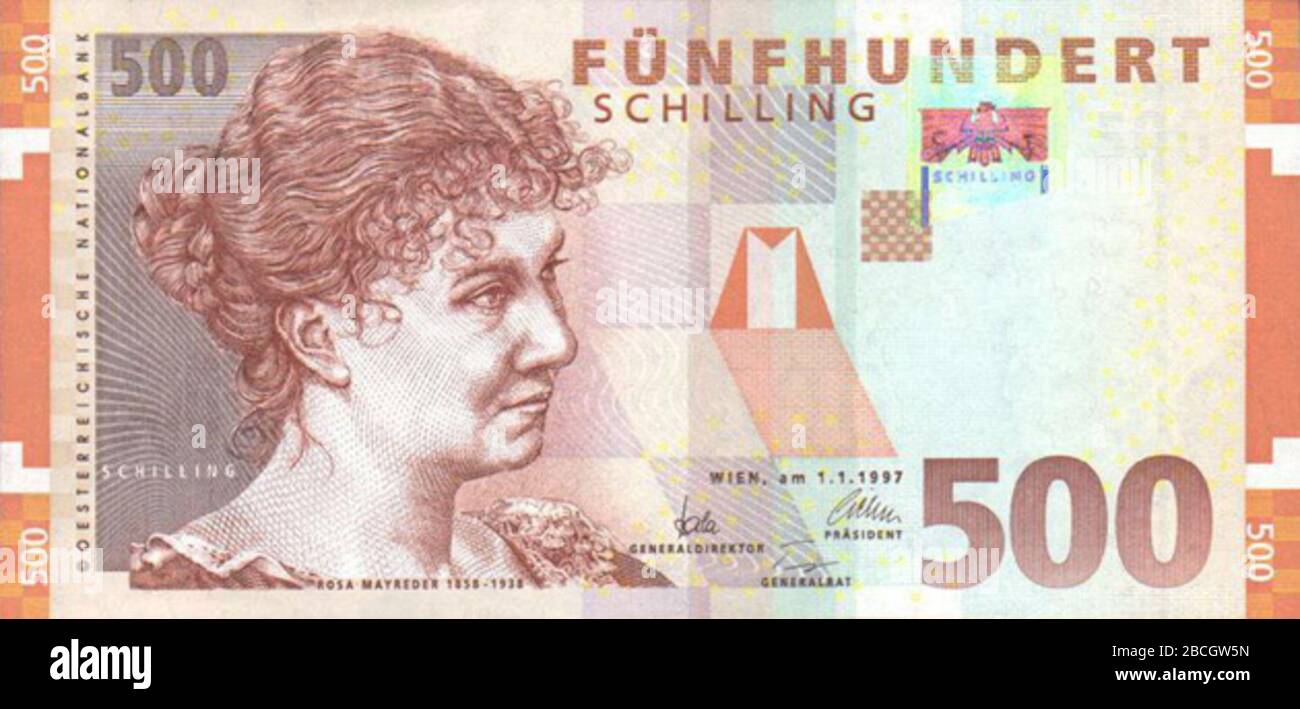 500 austrian schilling banknote hi-res stock photography and images - Alamy