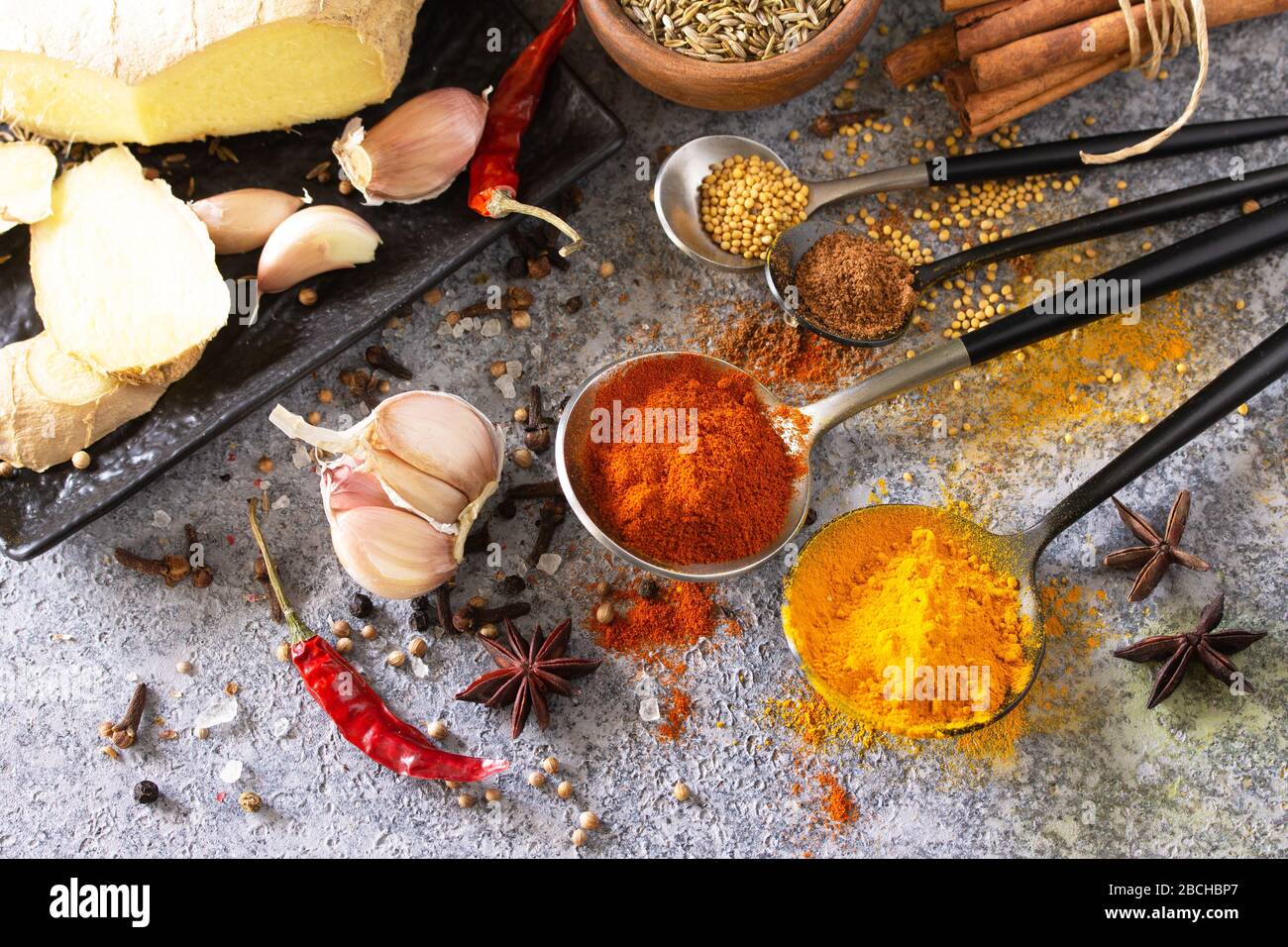 Various herbs spices ginger hi-res stock photography and images - Alamy