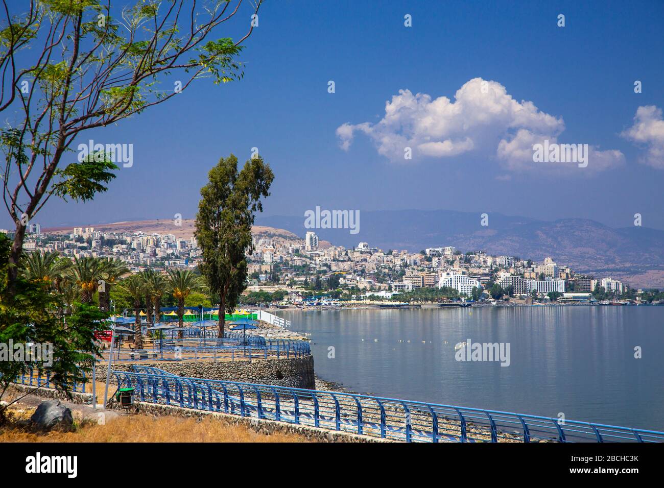 The city of Tiberias on the Sea of Galilee, Israel, Middle East Stock ...
