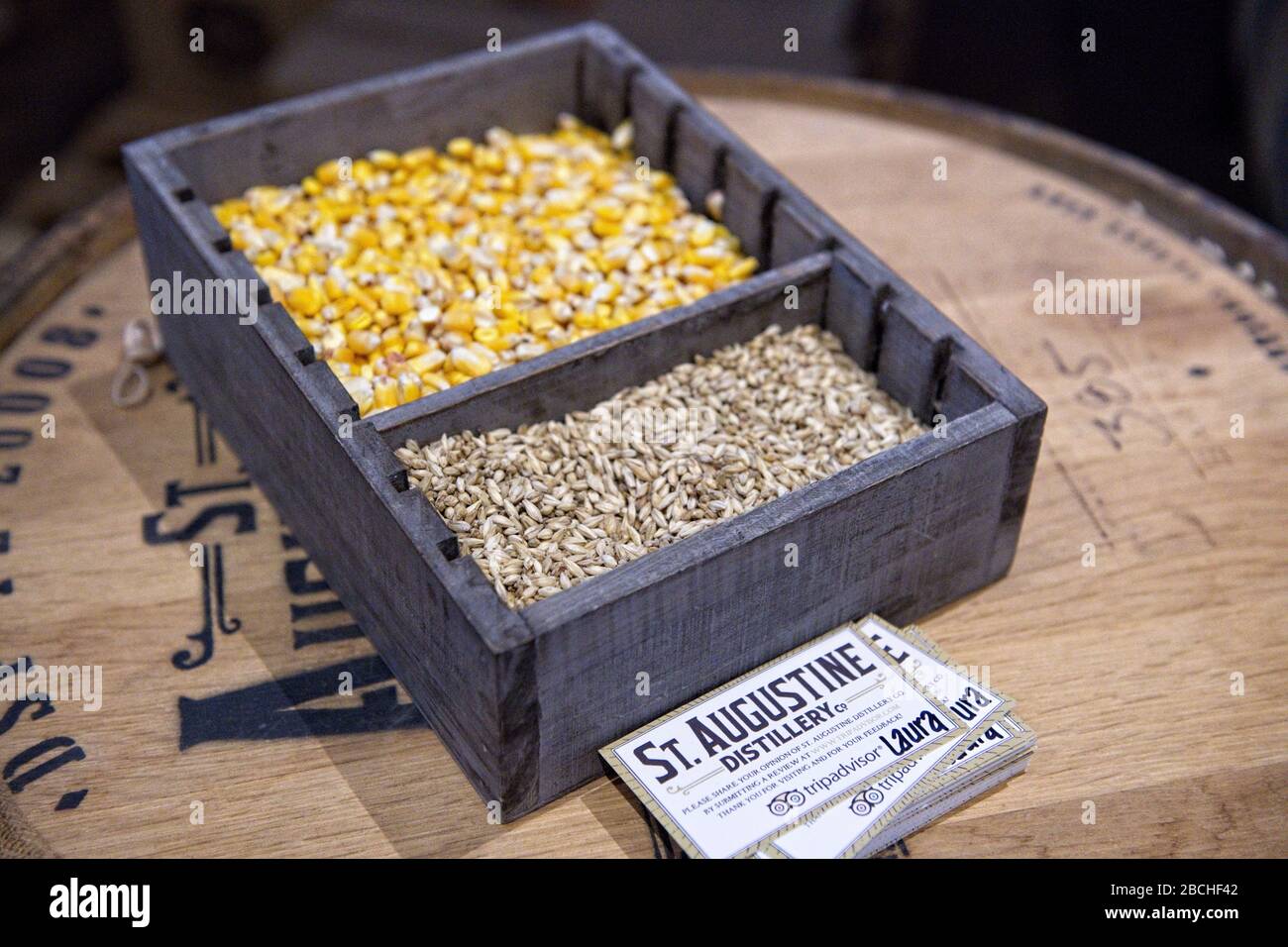 Corn and rye grains on display at the lobby of the St. Augustine ...