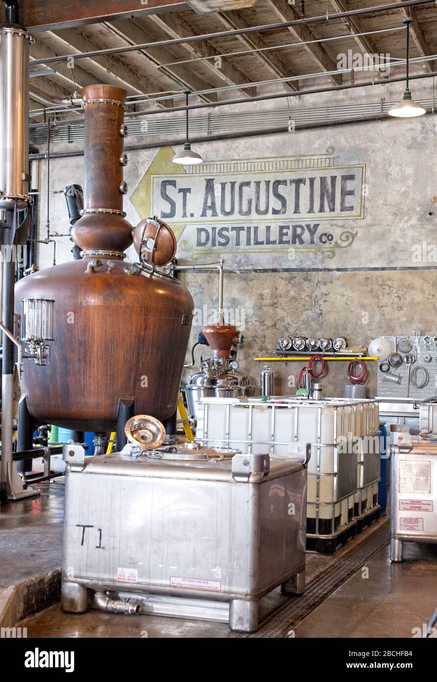 Distillery tanks inside St. Augustine Distillery Stock Photo - Alamy