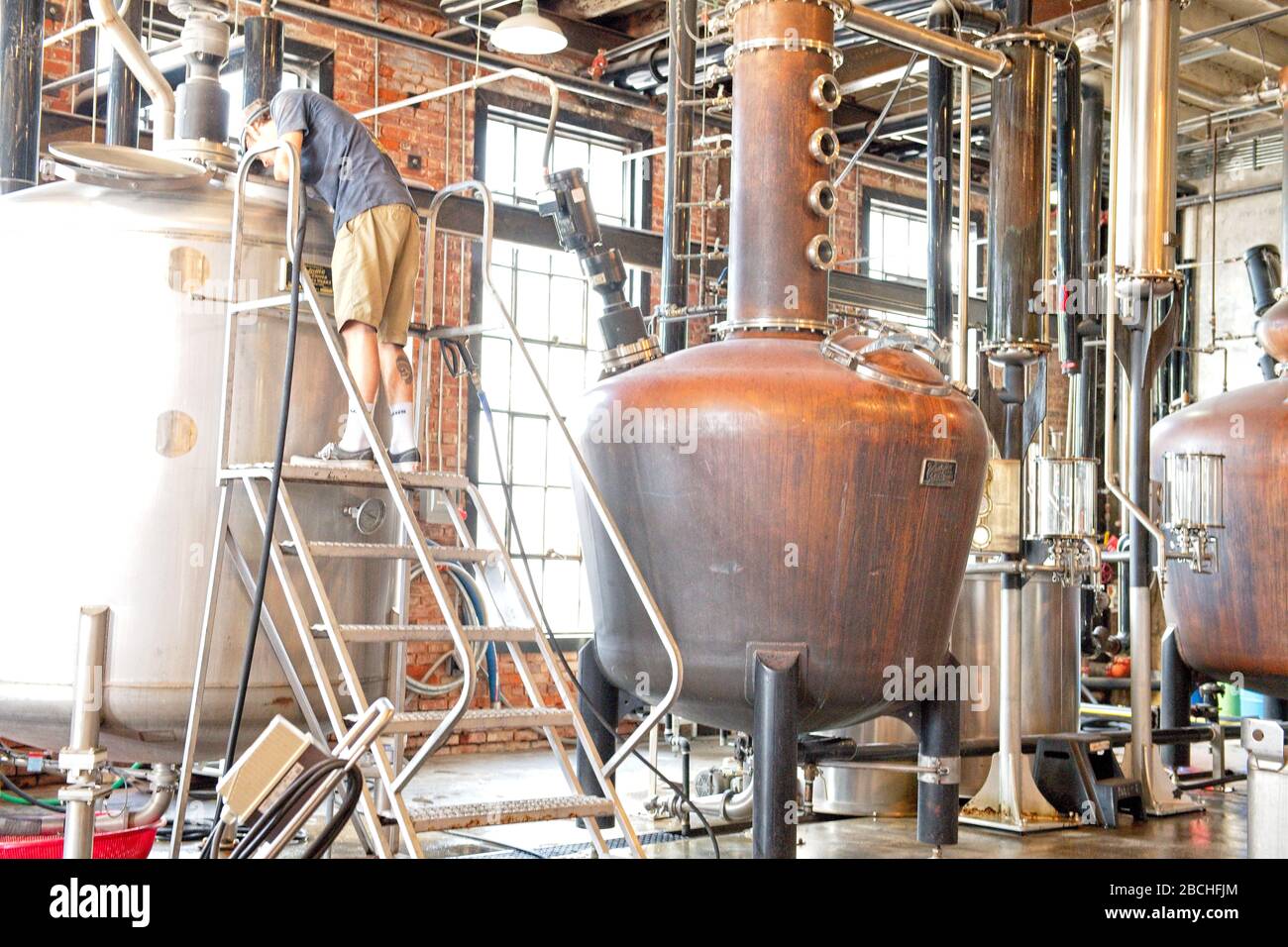 Distillery tanks inside St. Augustine Distillery Stock Photo - Alamy