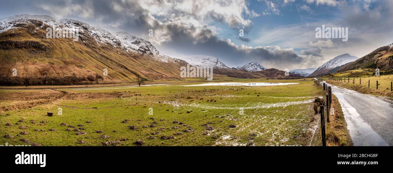 Typical Scottish panorama view, mountains, Highlands, Scotland Stock ...