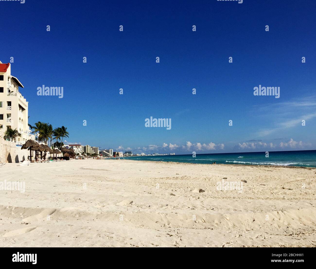 View of Cancun Beach, a Mexican city on the Yucatan Peninsula on the ...