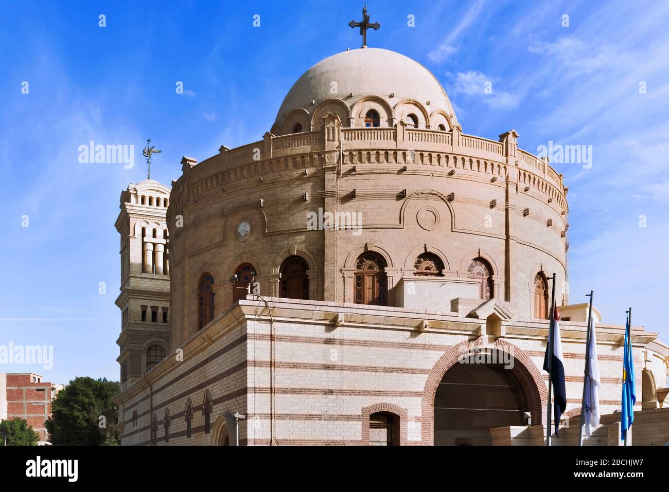 View at Hanging Coptic Church (El Muallaqa)in old Cairo, Egypt Stock ...