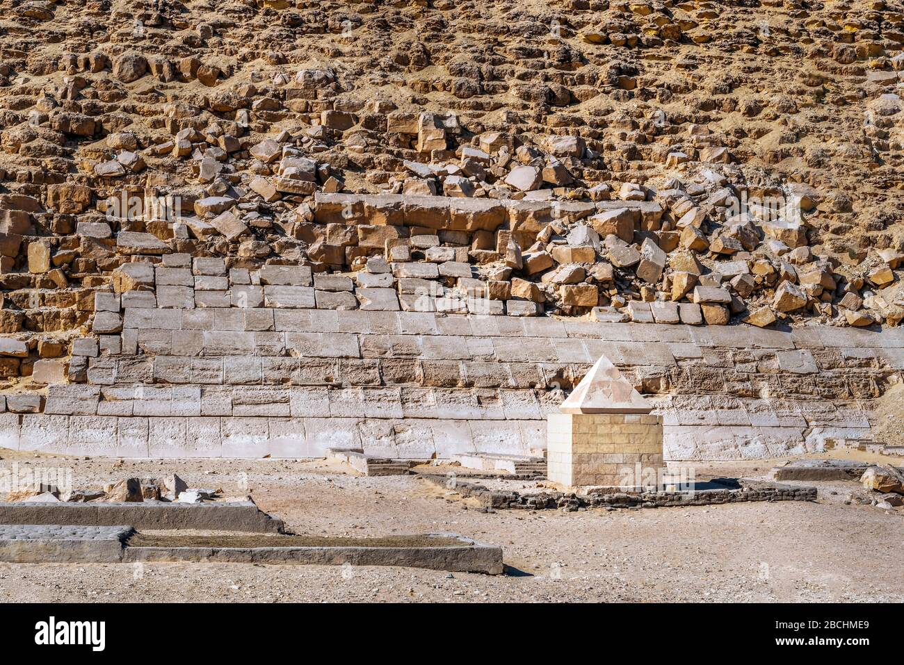 View at the Pyramidion capstone at Red Pyramid of Sneferu in Dahshur ...