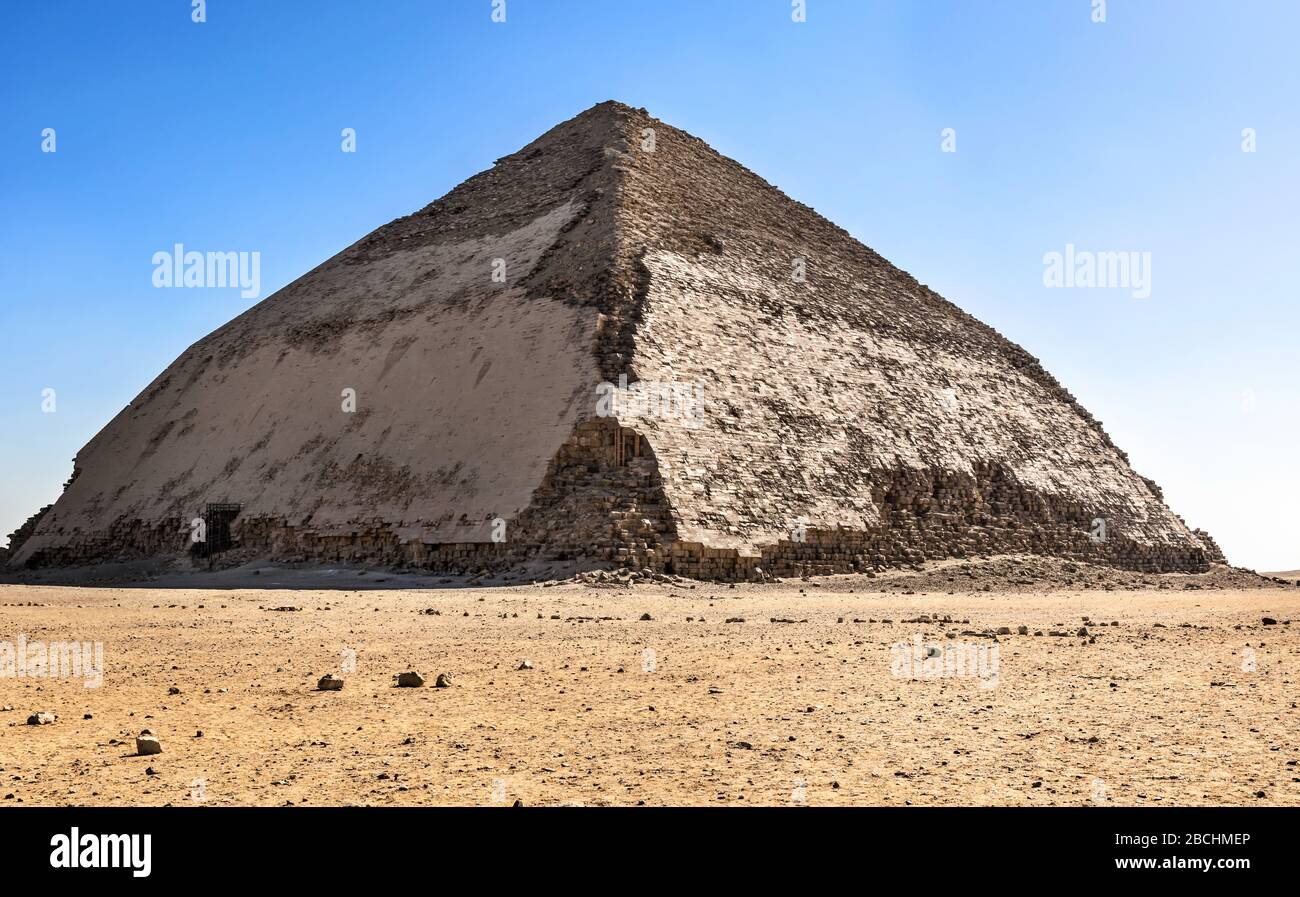 View at the Red pyramid in Dahshur. It is also called the North Pyramid ...