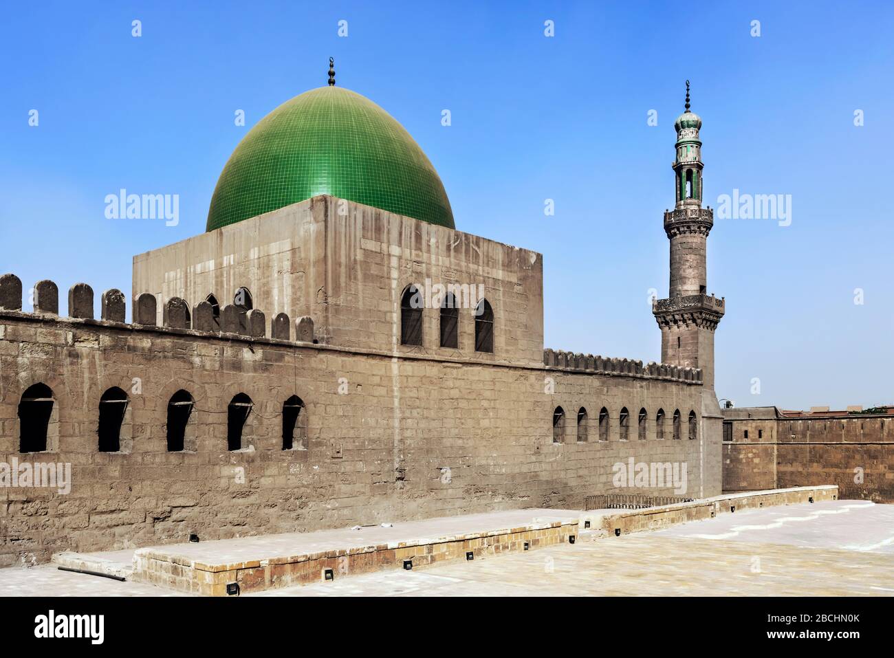 View at the Al-Nasir Muhammad Mosque green dome inside the Saladin ...