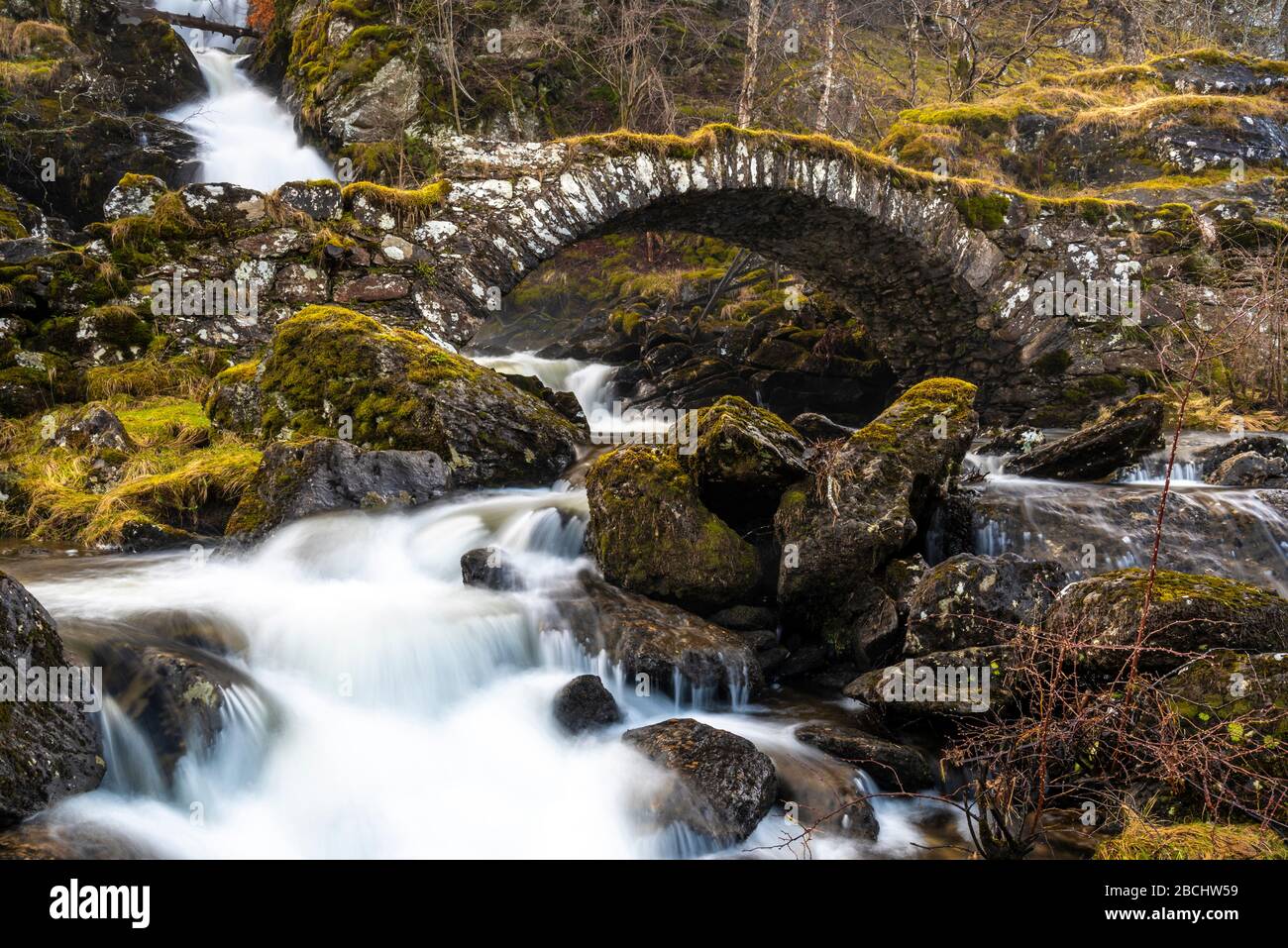 Stunning natural waterfall, Highlands, Scotland Stock Photo - Alamy