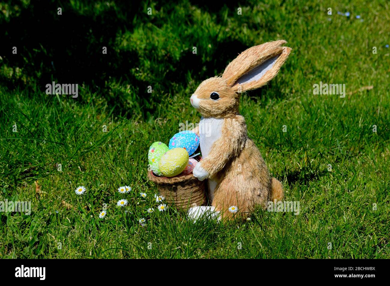 Easter bunny with Easter eggs Stock Photo - Alamy