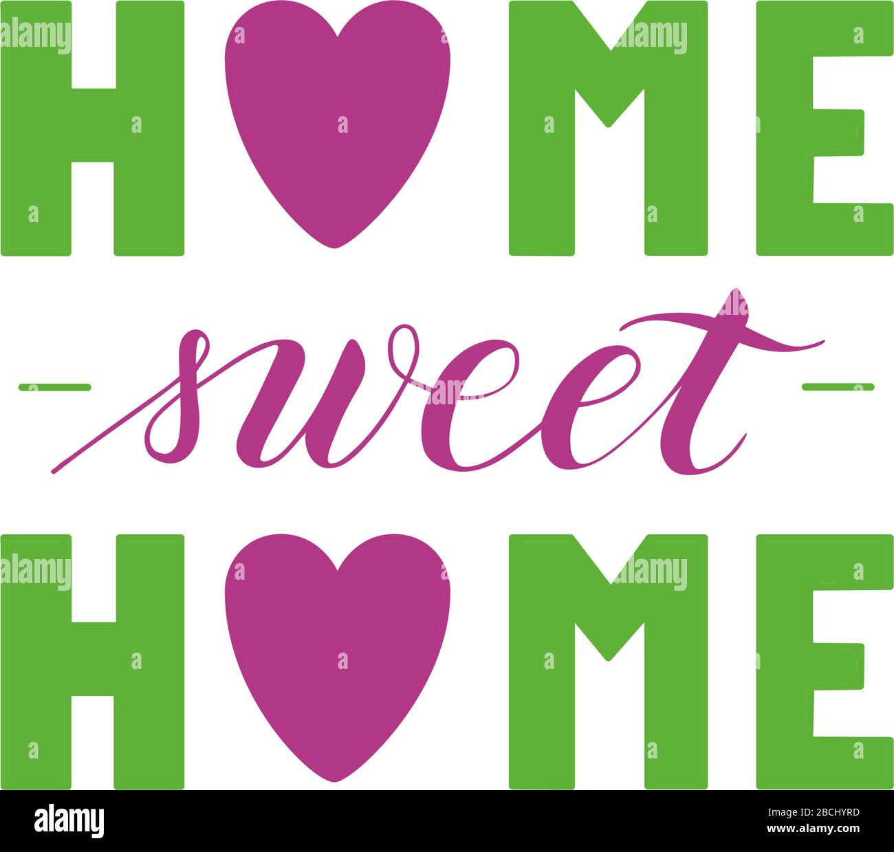 Vector hand written home sweet home text isolated on white background ...