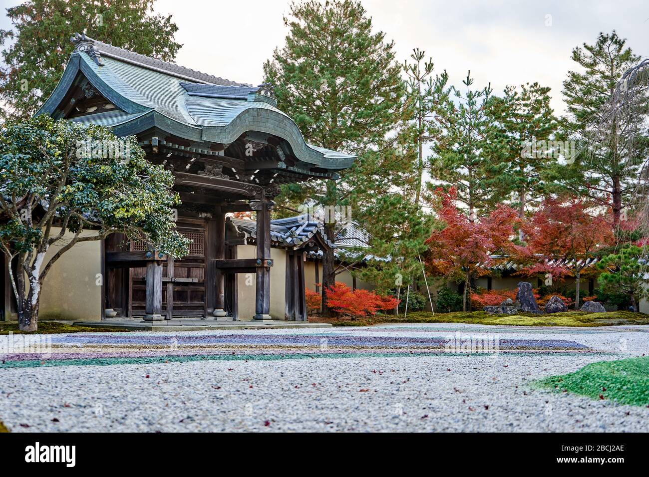 Japanese dry garden in autumn Stock Photo - Alamy