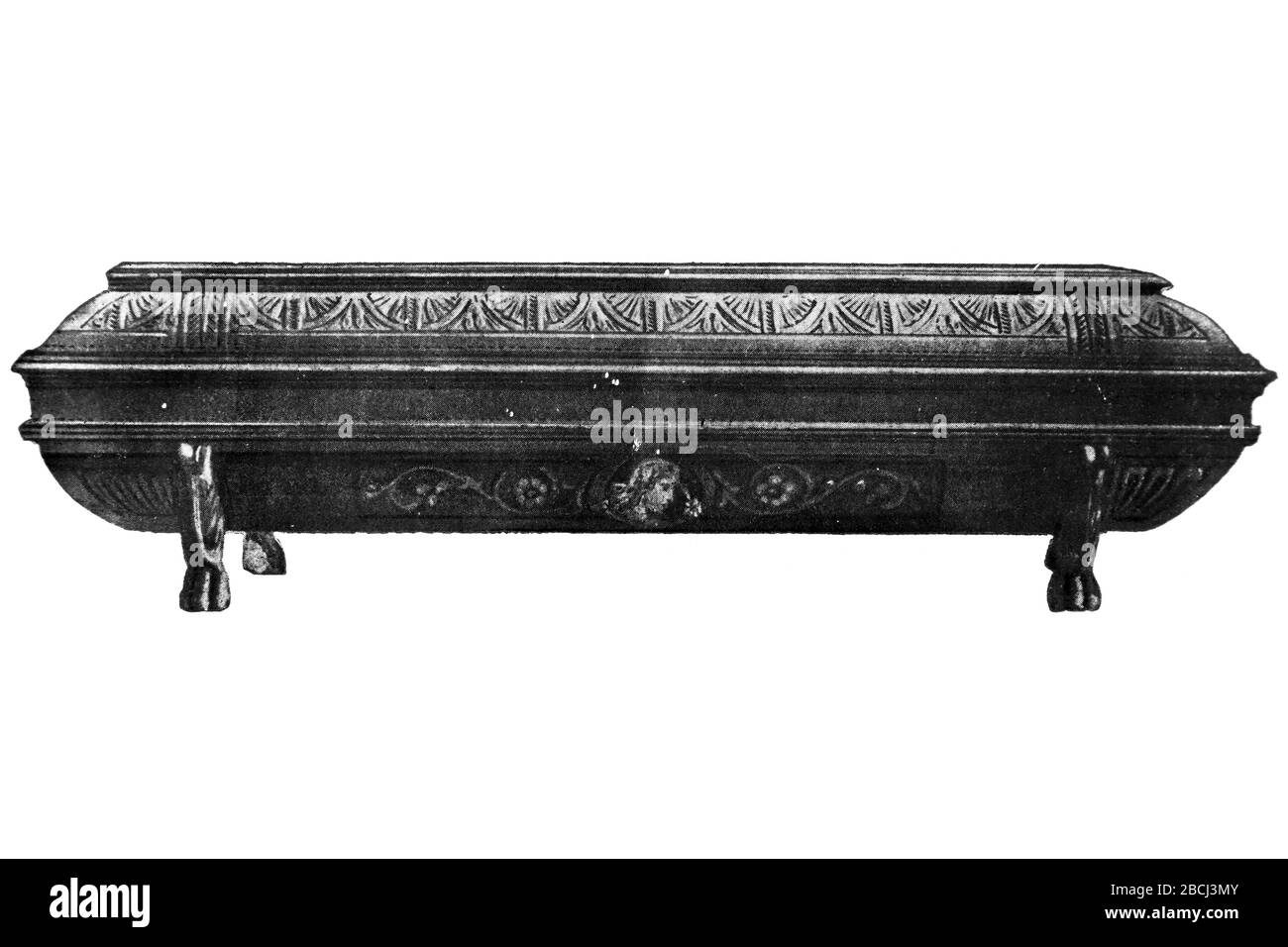 COFFIN hand carved - Original Vintage 1880s Victorian age illustration ...