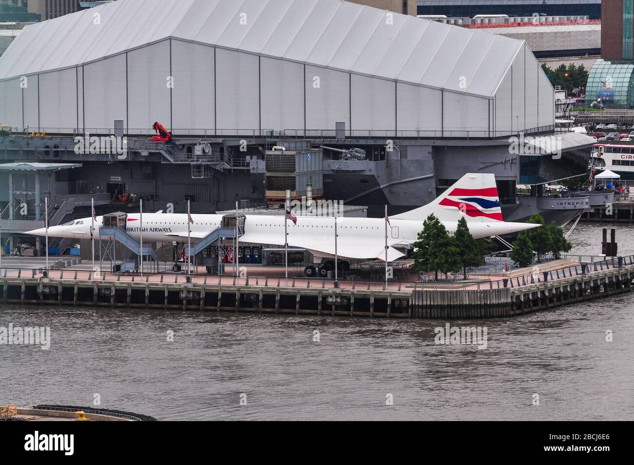 Concorde on display at The Intrepid Sea, Air & Space Museum Stock Photo ...