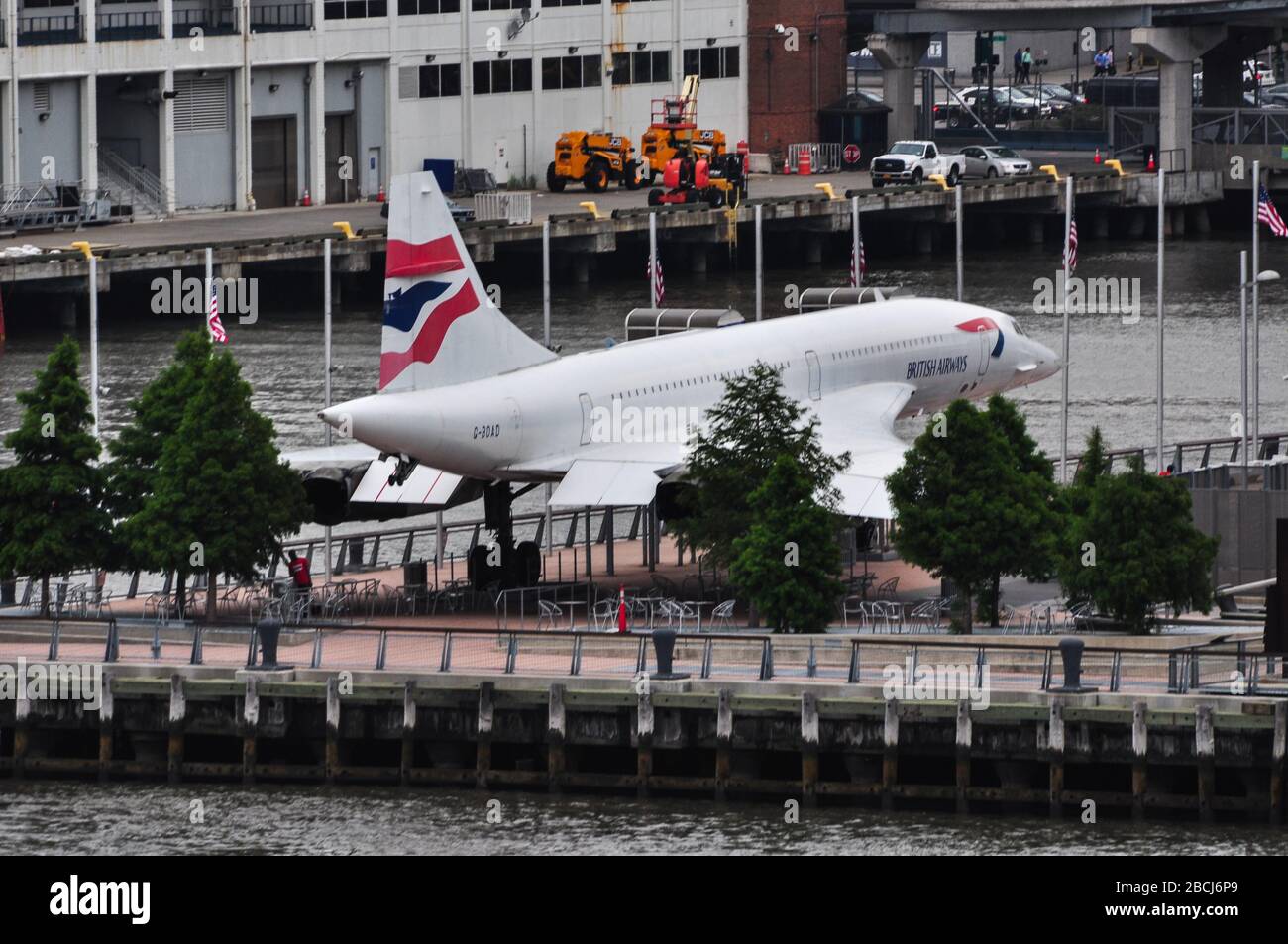 Concorde on display at The Intrepid Sea, Air & Space Museum Stock Photo ...