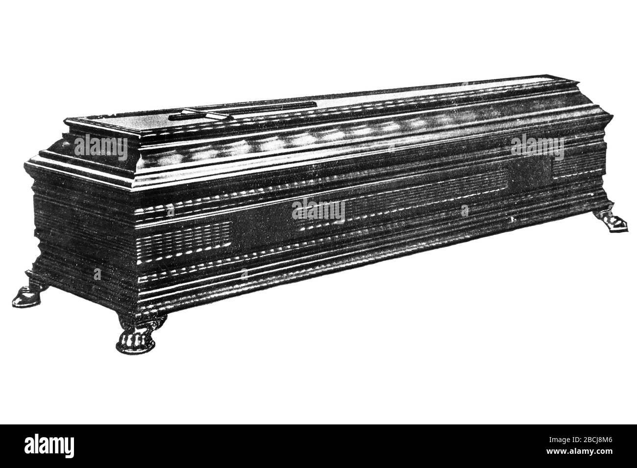 COFFIN hand carved - Original Vintage 1880s Victorian age illustration ...