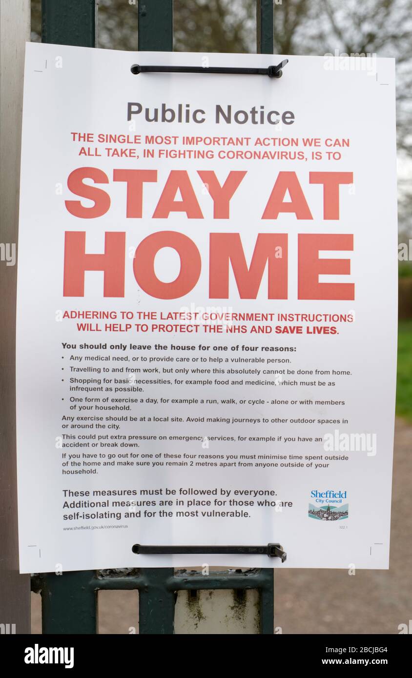 Stay at home notice displayed at entrance to Cholera Monument Stock ...